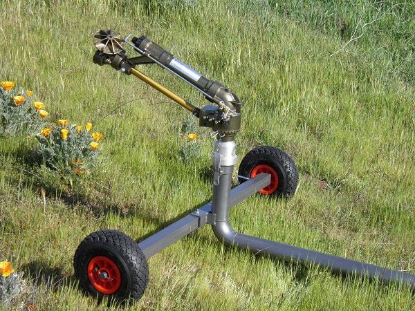 Gear Drive Irrigation Sprinkler DuCaR JET 35T with 2" wheeled cart
